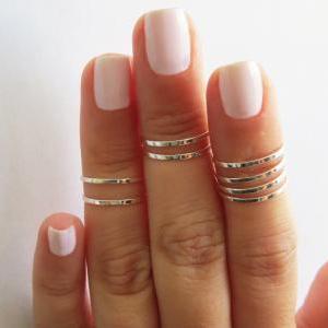 8 Above The Knuckle Rings - Silver Stacking Ring, Knuckle Ring, Thin ...