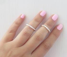 Silver Stacking Rings - Twist Silver Ring, Thin Knuckle Ring, Simple ...