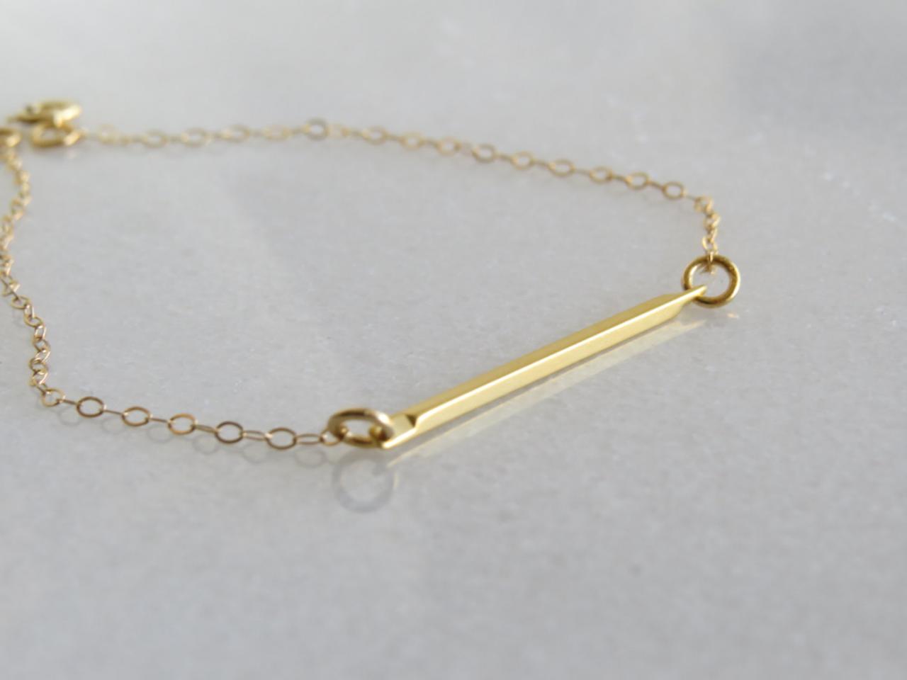 Gold Bracelet - Gold Bar Bracelet, Modern Geometric Gold Jewelry ...
