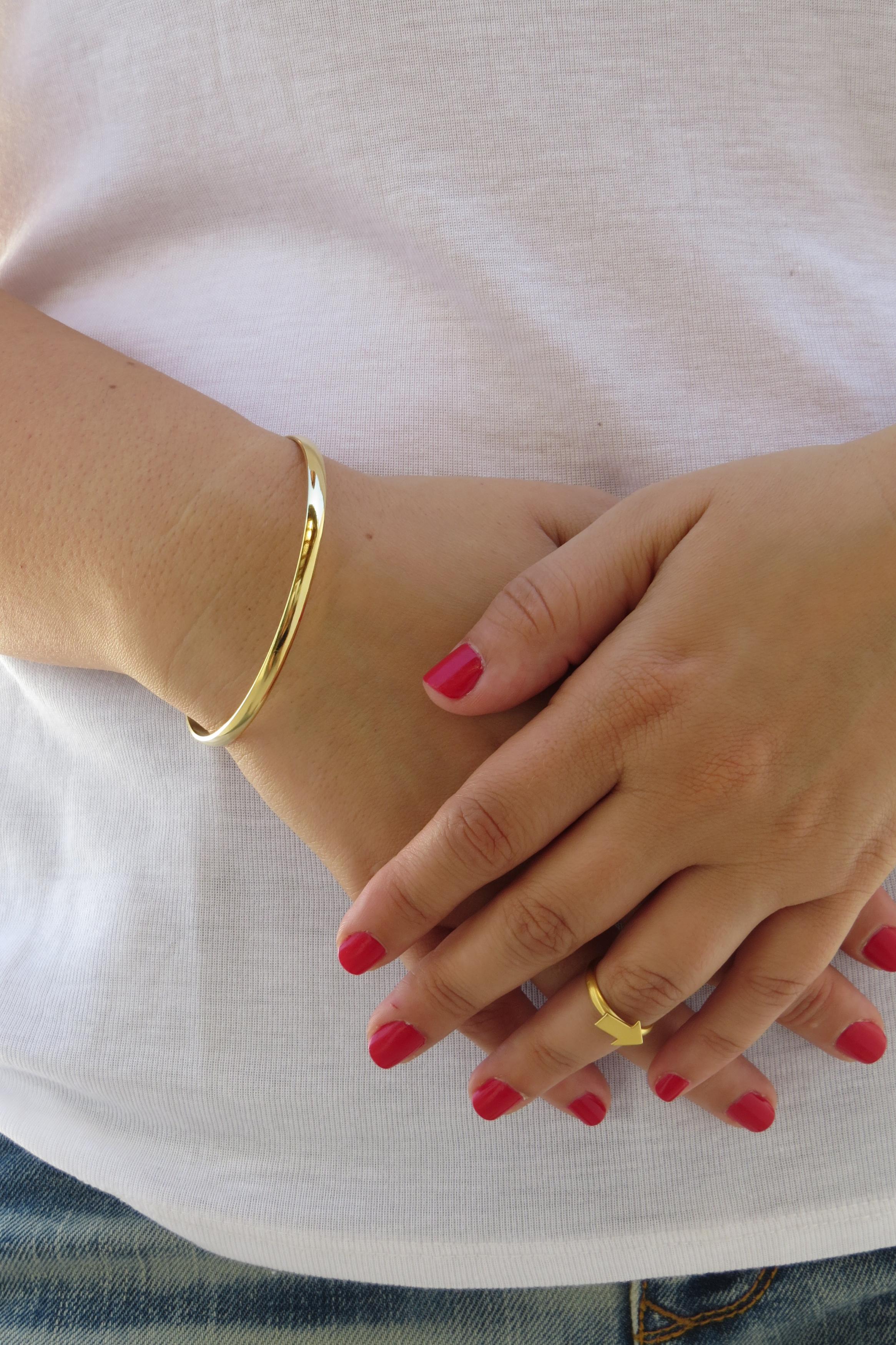 Gold Bracelet, Gold Bangle, Simple Bangle Bracelet, Shiny Stacking ...