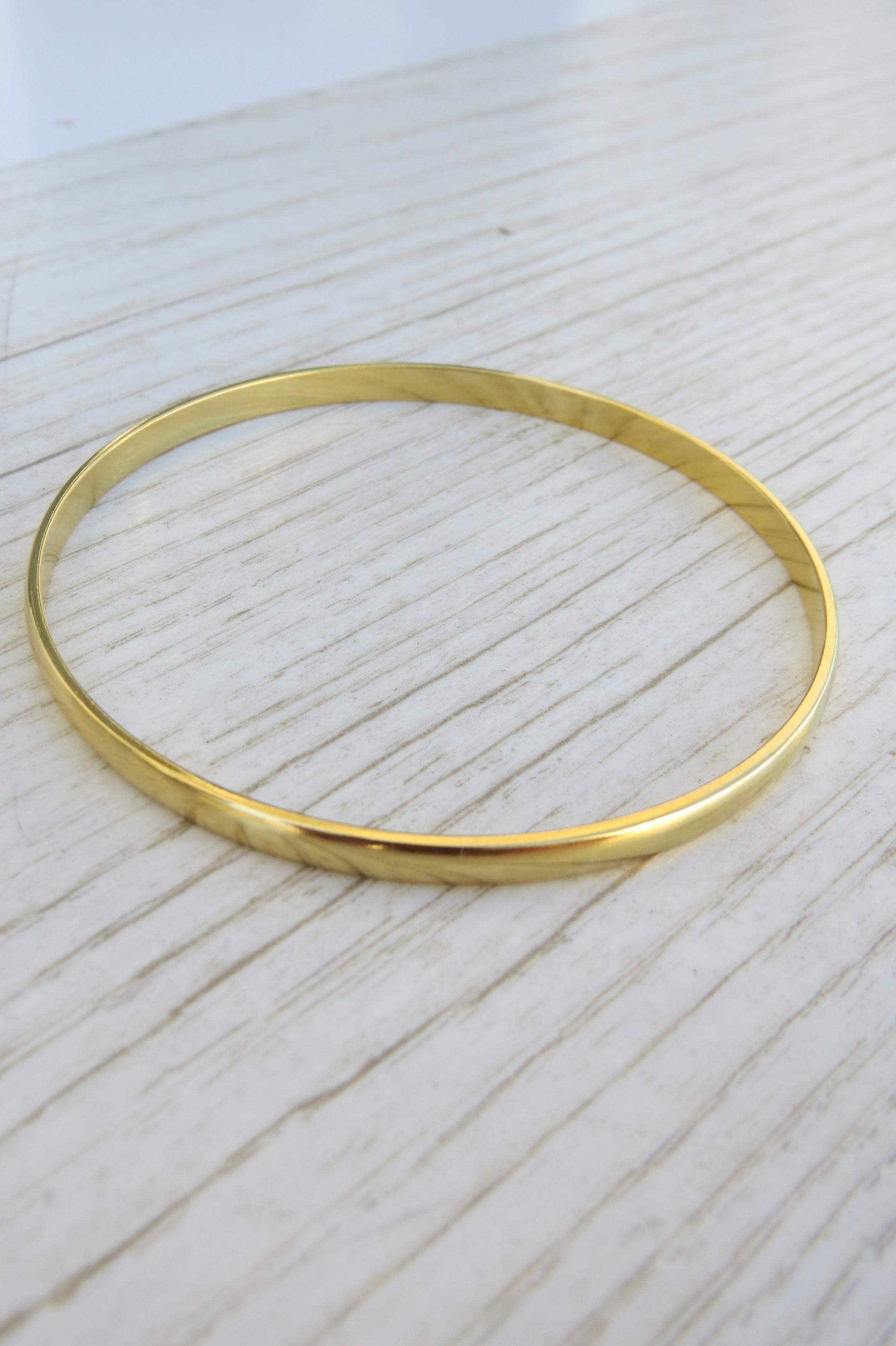 Gold Bracelet, Gold Bangle, Simple Bangle Bracelet, Shiny Stacking ...