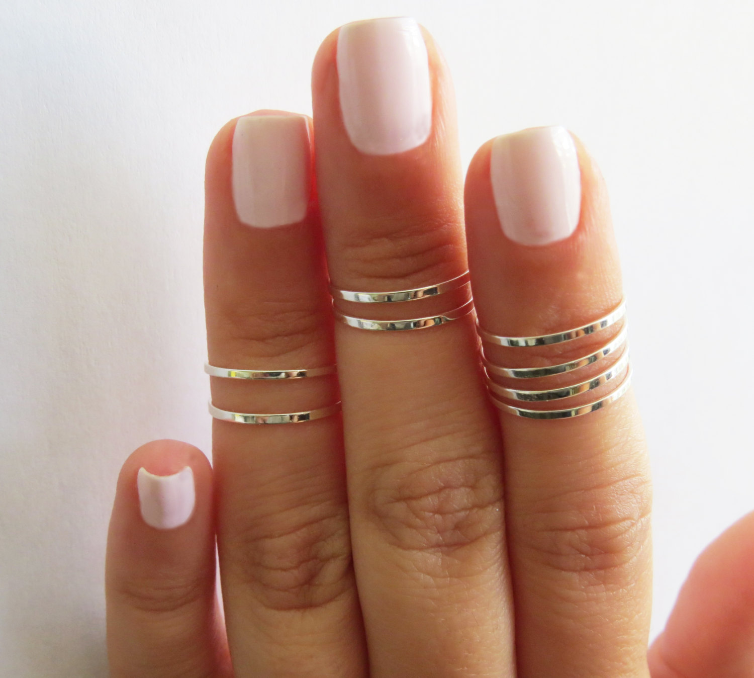 8 Above The Knuckle Rings - Silver Stacking Ring, Knuckle Ring, Thin ...
