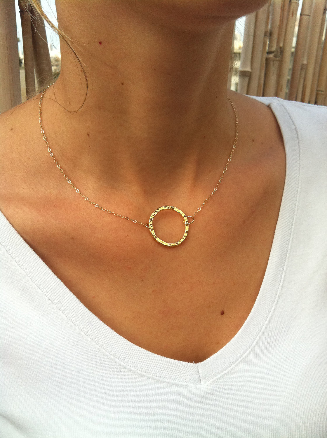 Gold Circle Necklace - Simple Gold Necklace, Gold Eternity Necklace ...