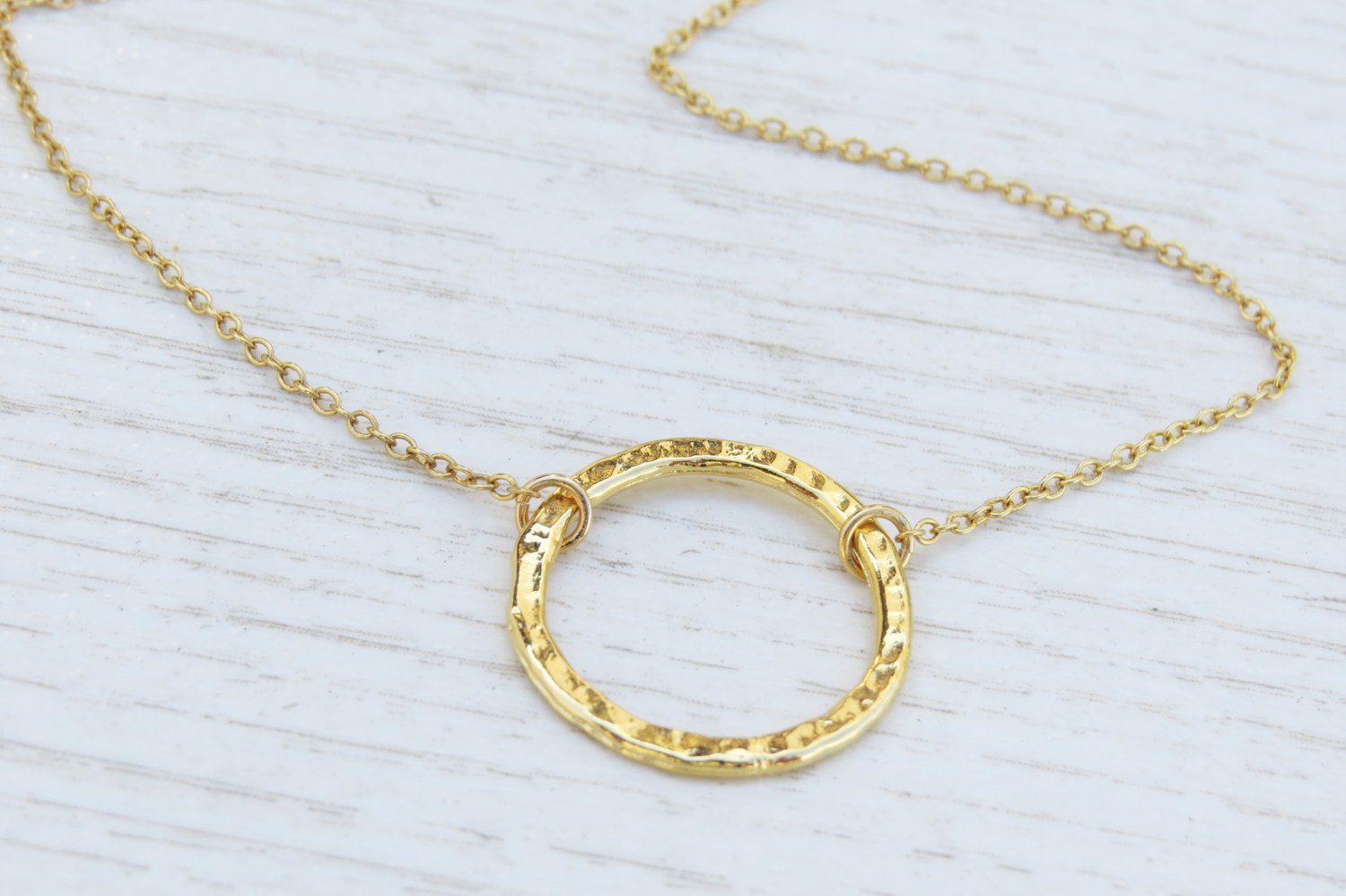 Gold Circle Necklace - Simple Gold Necklace, Gold Eternity Necklace ...