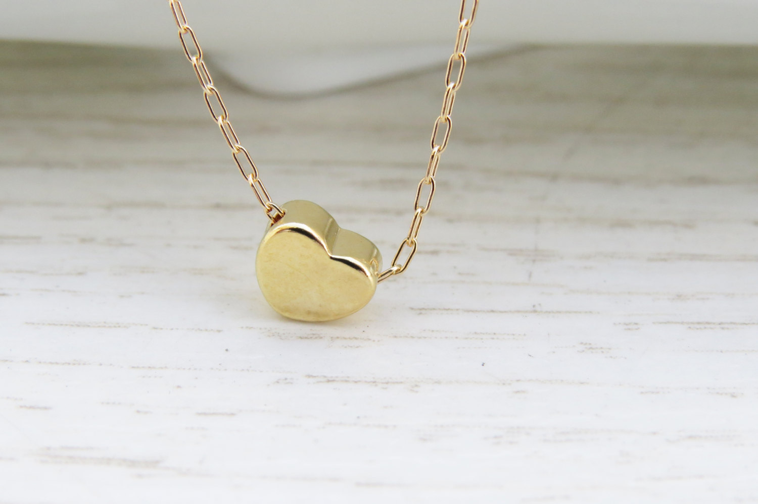Gold Necklace, Tiny Heart Necklace, Small Heart Necklace, Goldfilled ...