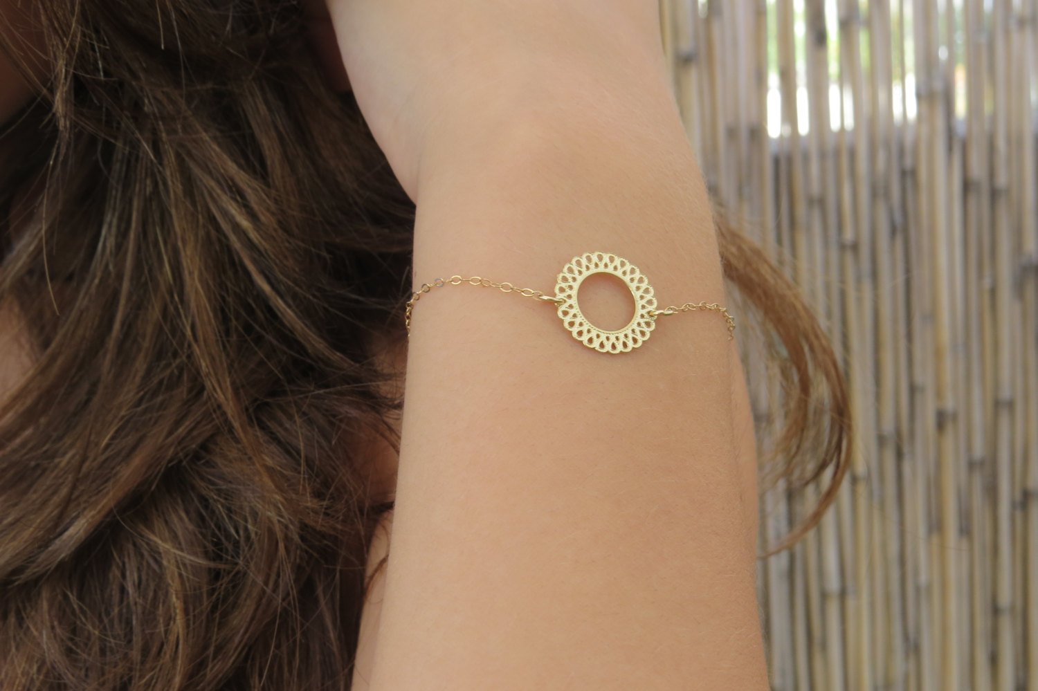 Gold Bracelet, Gold Circle Bracelet, Small Circle Bracelet, Circle Gold ...