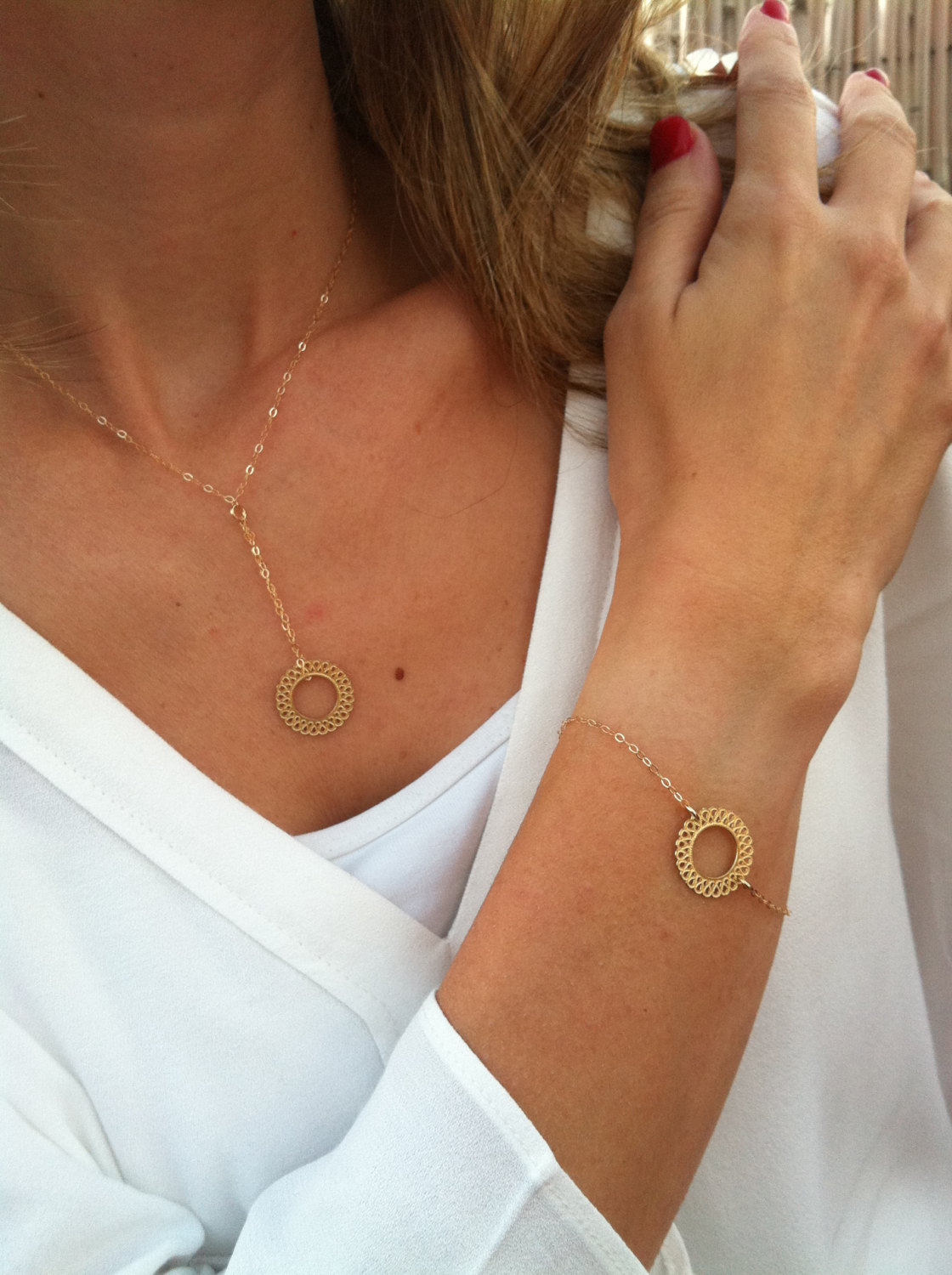 Gold Bracelet, Gold Circle Bracelet, Small Circle Bracelet, Circle Gold ...