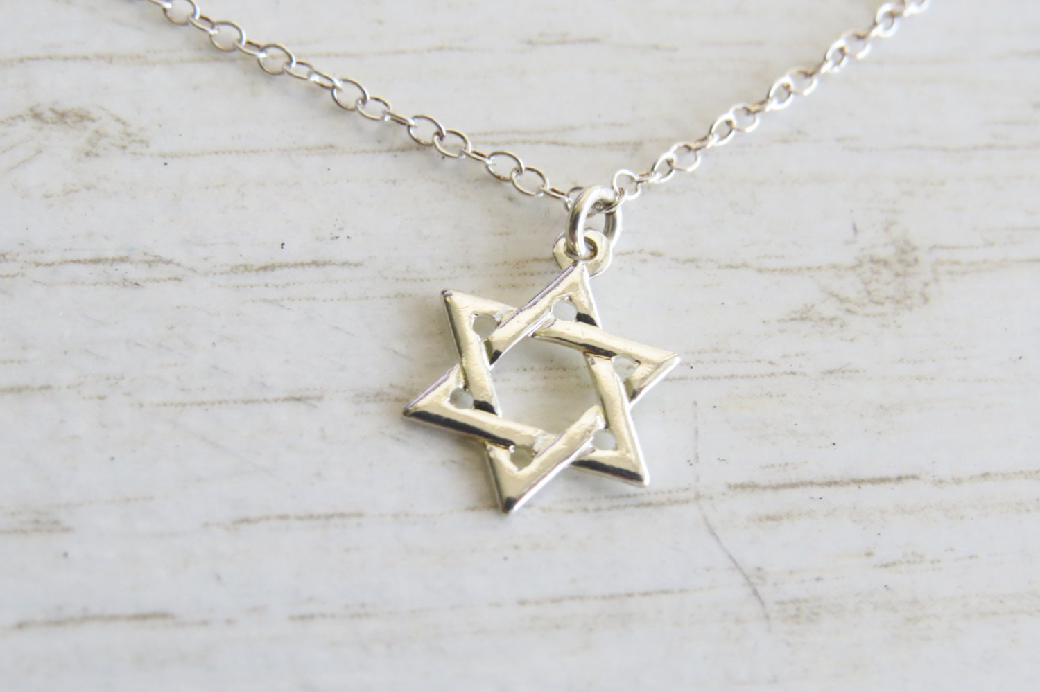 Silver Star Of David Necklace - Sterling Silver Necklace - Silver ...