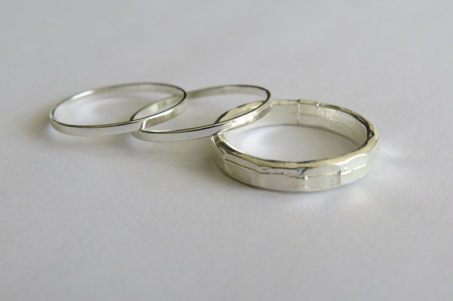 Silver Knuckle Rings - Silver Stacking Rings, Thin Silver Shiny Bands ...